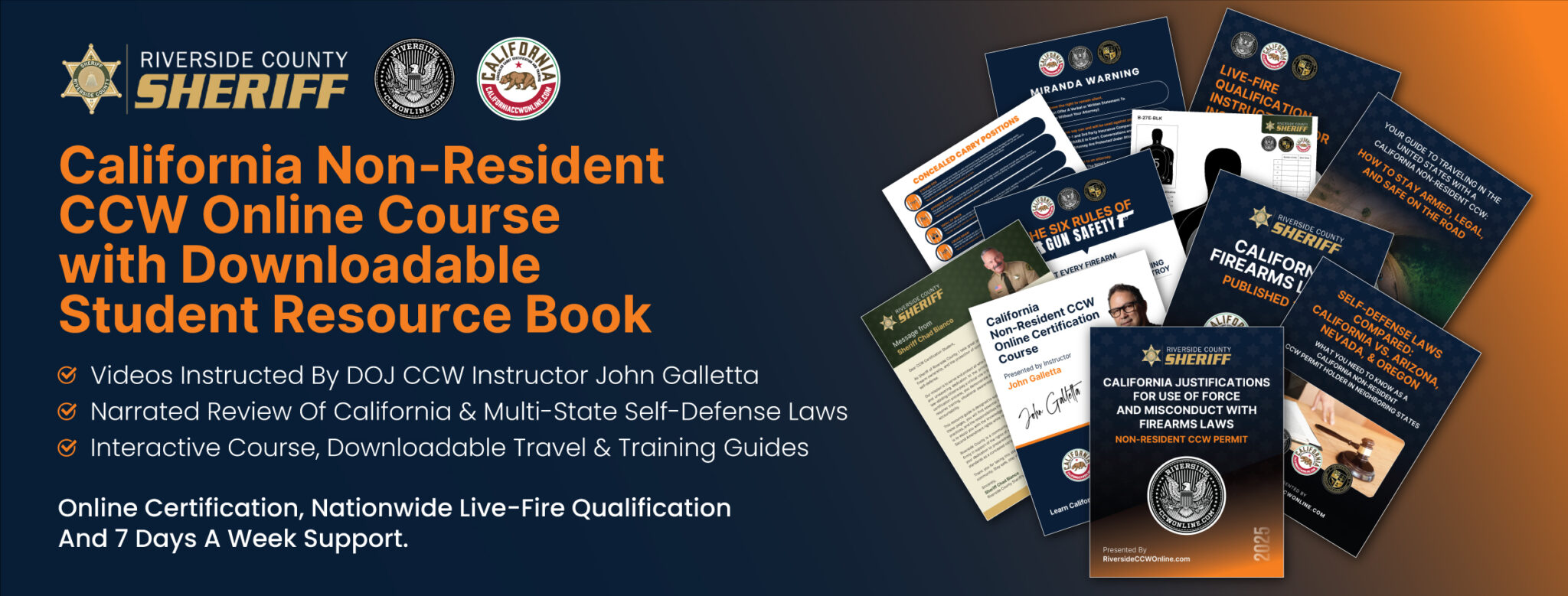 Riverside CCW Online | California Non-Resident CCW Course